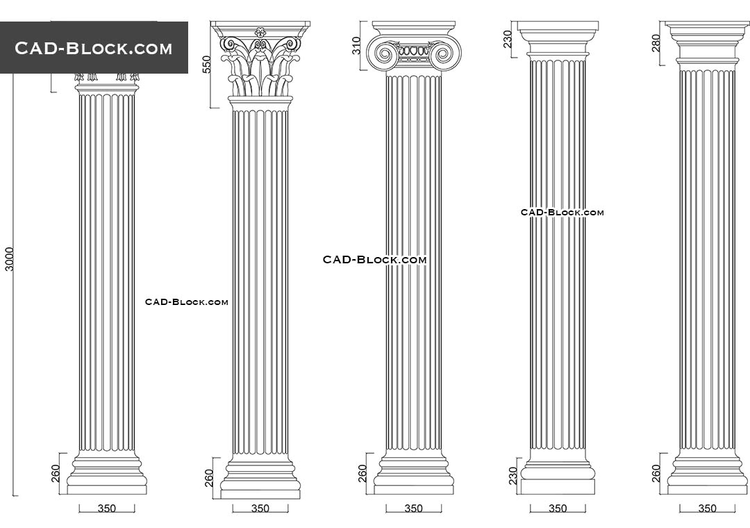 Column CAD Block Free Download