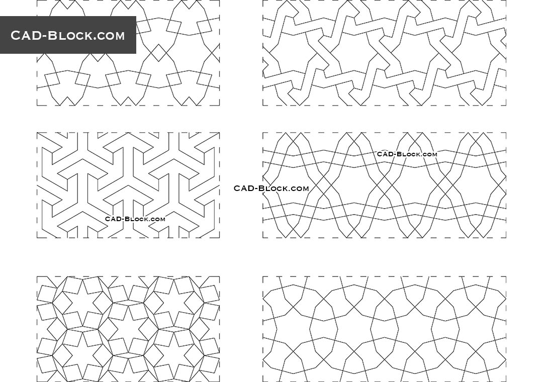 Arabesque Seamless Pattern Vector Free AutoCAD Drawing Download