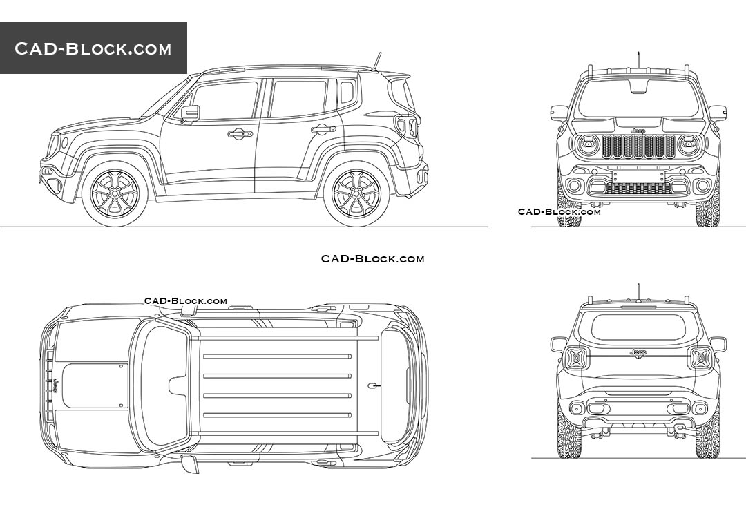 Jeep Renegade CAD Model AutoCAD Drawing Jeep Renegade CAD Model AutoCAD Drawing