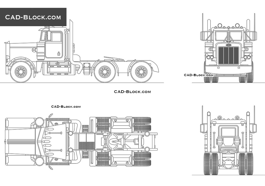 Peterbilt 379 Vector Drawings AutoCAD Blocks